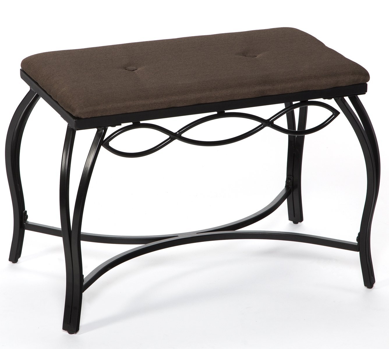 Mango Steam Mocha Brown Shoe Bench - Vanity Seat for Makeup Room, Dressing Stool, Entryway Bench - Powder Coated, Upholstered, Space Saving