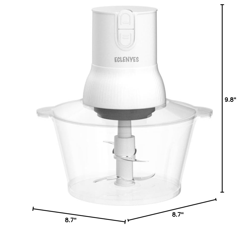 Electric Food Processor, 2L Meat Grinder with 2 Speed Food Chopper & Vegetable Chopper, 8 Cup with Powerful 350W Food Chopper for Vegetables, Fruits, Meat, Nuts, Beans, etc(4 Sharp Blades)