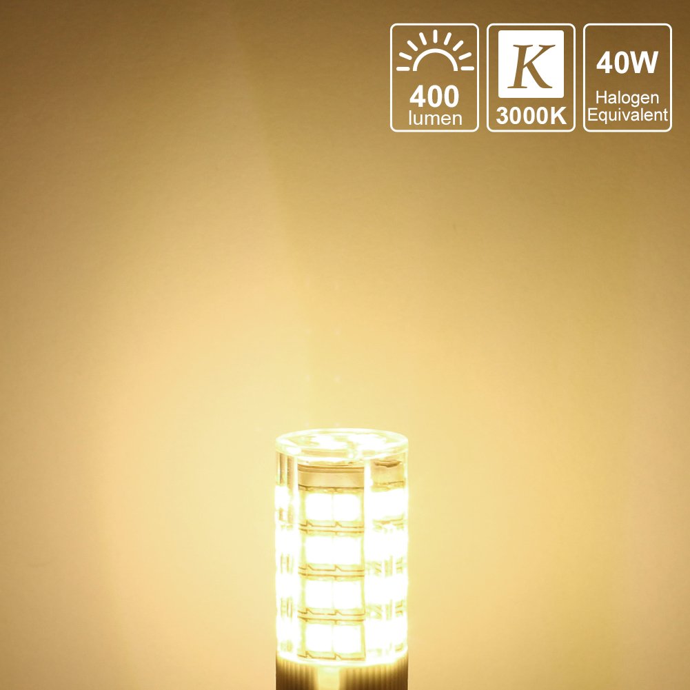 DiCUNO G8 LED Bulb, 4W Daylight White 6000k, Under Cabinet Counter Light, 40W Equivalent Halogen Replacement, 10Pcs, Note: Must Check Size Before Purchase (See Picture 2&3)