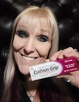 Cushion Grip 10 Gram Trial Tube | Fills The Gaps and Makes Your Loose Upper and Lower Dentures Fit Snug Again [Not A Denture Glue Adhesive, Acts Like A Soft Liner for False Teeth]