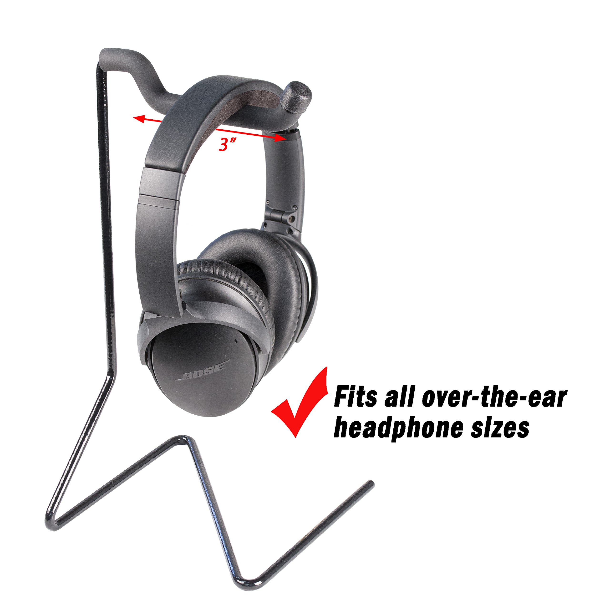 String Swing Headphone Stand - Headset Holder for Mpow Beats Bose JVC and Sony - Hangs Any Sized Over Ear Headphones - Universal Mount for Any Desk - Black CC59