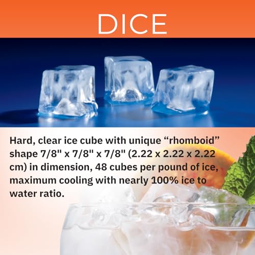 Manitowoc Undercounter Ice Maker, Dice Ice Cube Style, 286 lb/24hr Ice Production with 19 lb Storage Capacity