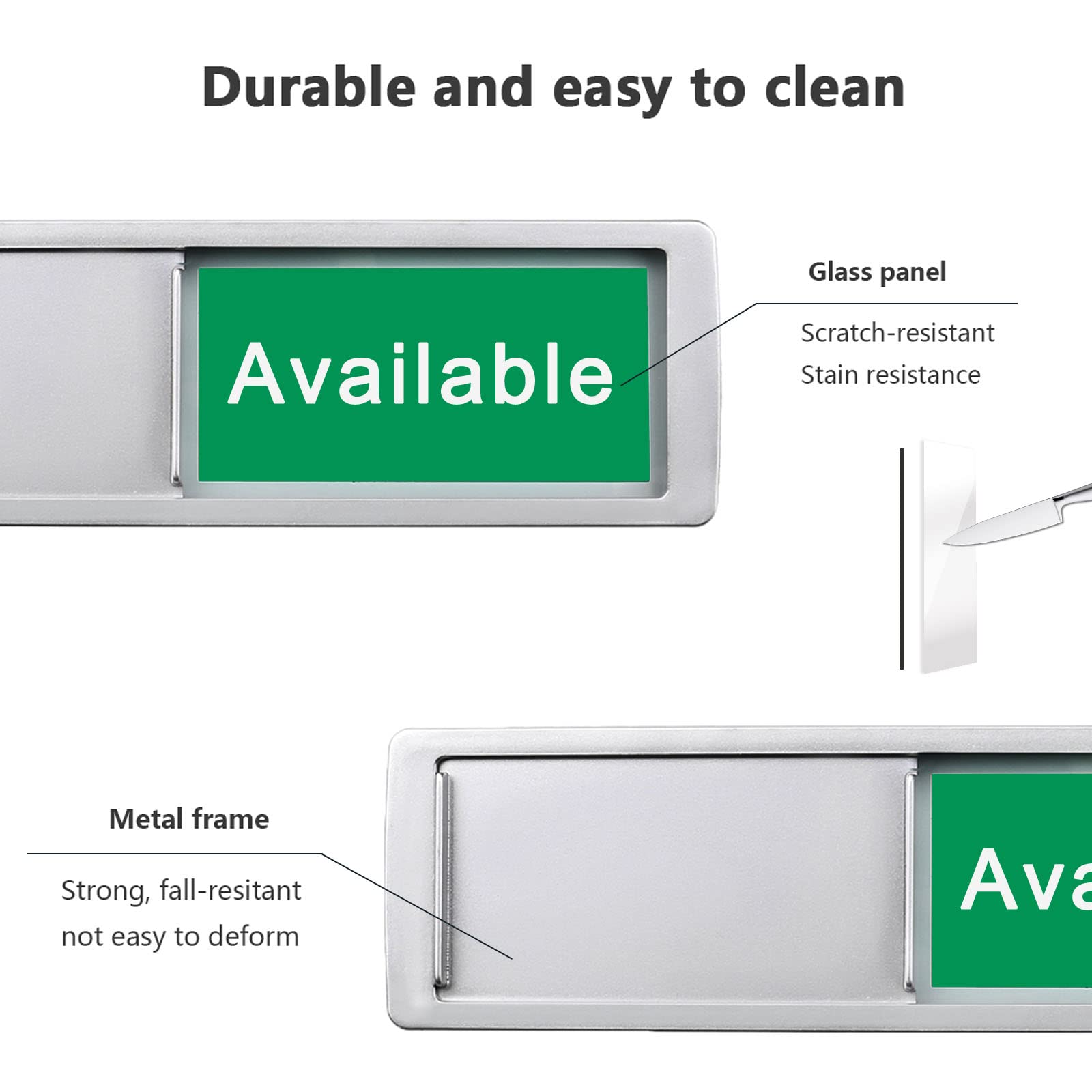 in Use or Available Sign,Vacant Occupied Sign for Home Office Hotles Hospital Restroom, Vacant Occupied Slider Door Sign Tells Whether Room in Use or Available, 7'' x 2''