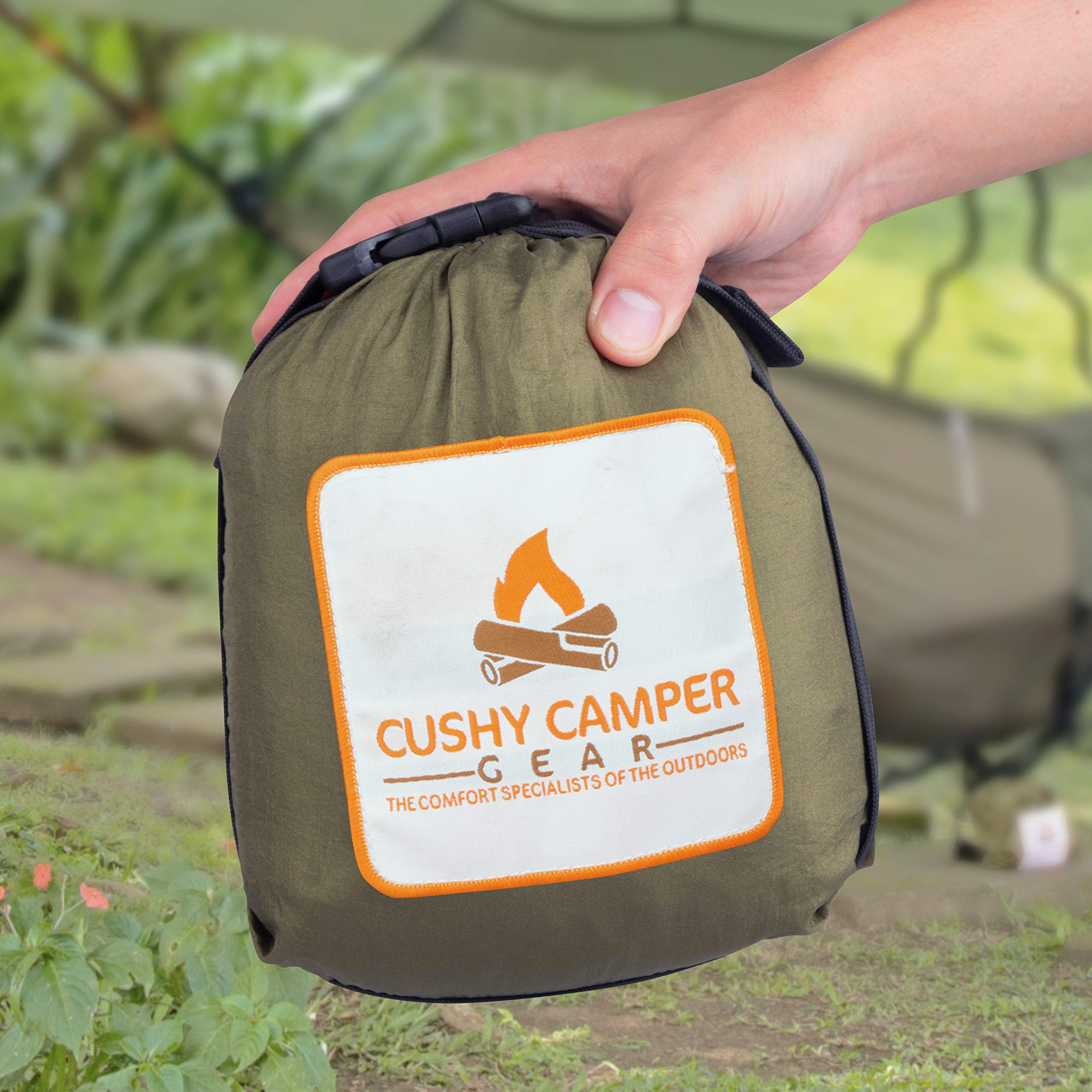 Cushy Camper Premium Hammock Mosquito Net - Portable Backpacking Protection - 11ftx4ft10 Hammock Bug Net Keeps Out Mosquitoes and Keeps You Cool - Mosquito Net for Hammock - Ultralight Camping Shelter