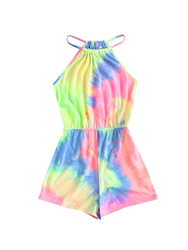 SOLY HUX Girl's Casual Summer Halter Romper Sleeveless Jumpsuit Multicoloured 8Y