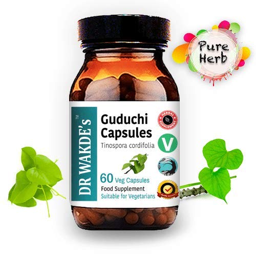 DR WAKDE'S Guduchi Capsules (Tinospora cordifolia, 60 Veg Caps, Plant-Based Supplement, Ayurvedic Herb, All Natural, Vegan)