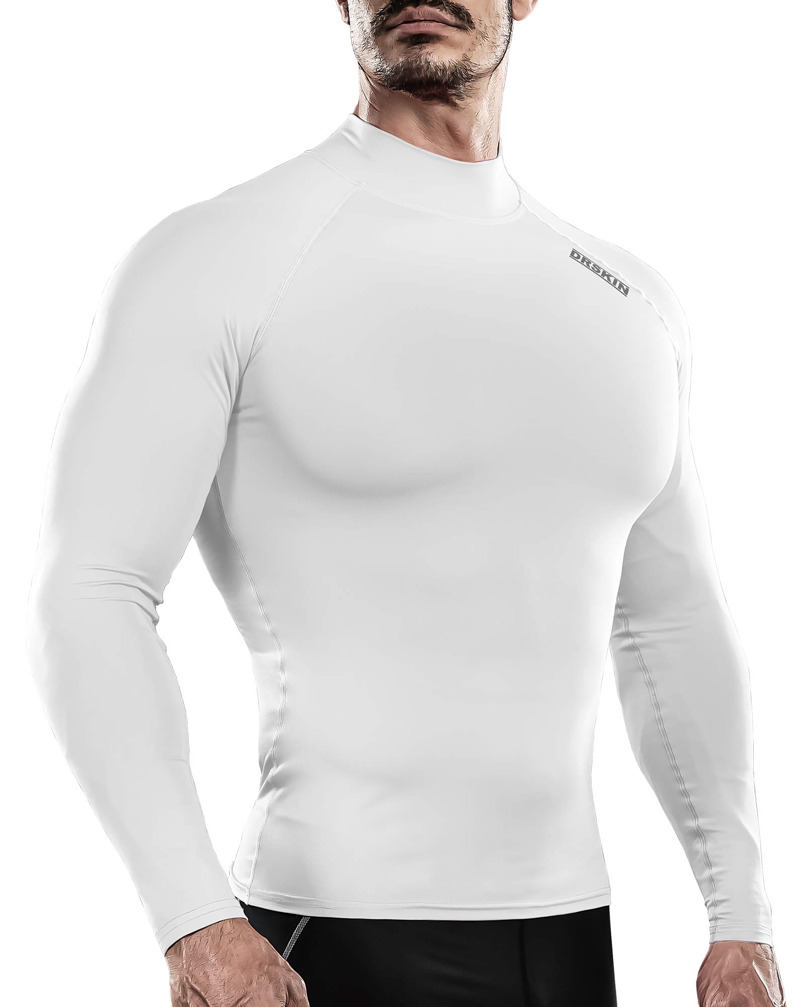 DRSKIN Men's Compression Shirts Top Long Sleeve Baselayer Sports Running Athletic Active Workout Quick Dry (SDNA39, L)