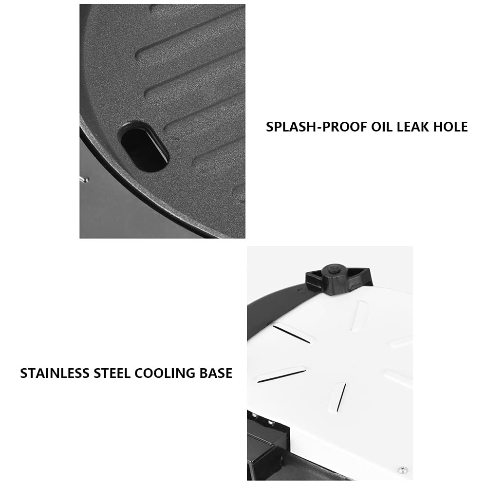 Electric Hot Pot Grill 2 in 1 BBQ Pan Grill Hot Pot 5 Speed Fire Adjustment Smokeless for Indoor 110V Black