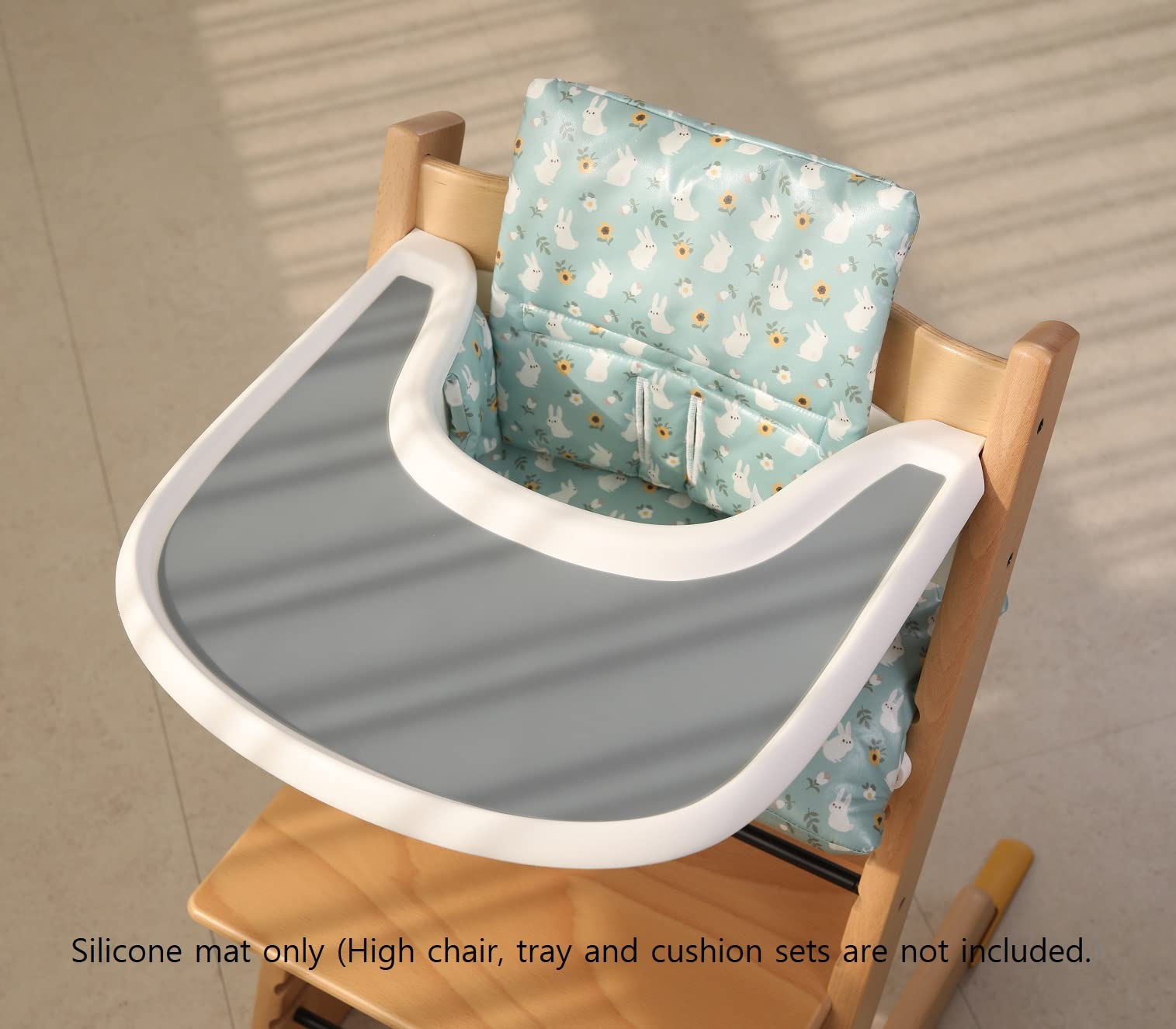 Gembebe Silicone Tray placemat Compatible with Stokke Tripp Trapp High Chair Tray (Sage Green)