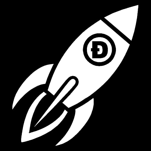 Dogecoin Rocket Icon Dye Cut Decal Vinyl Sticker Auto Car Truck Wall Laptop 6" Tall - White Color