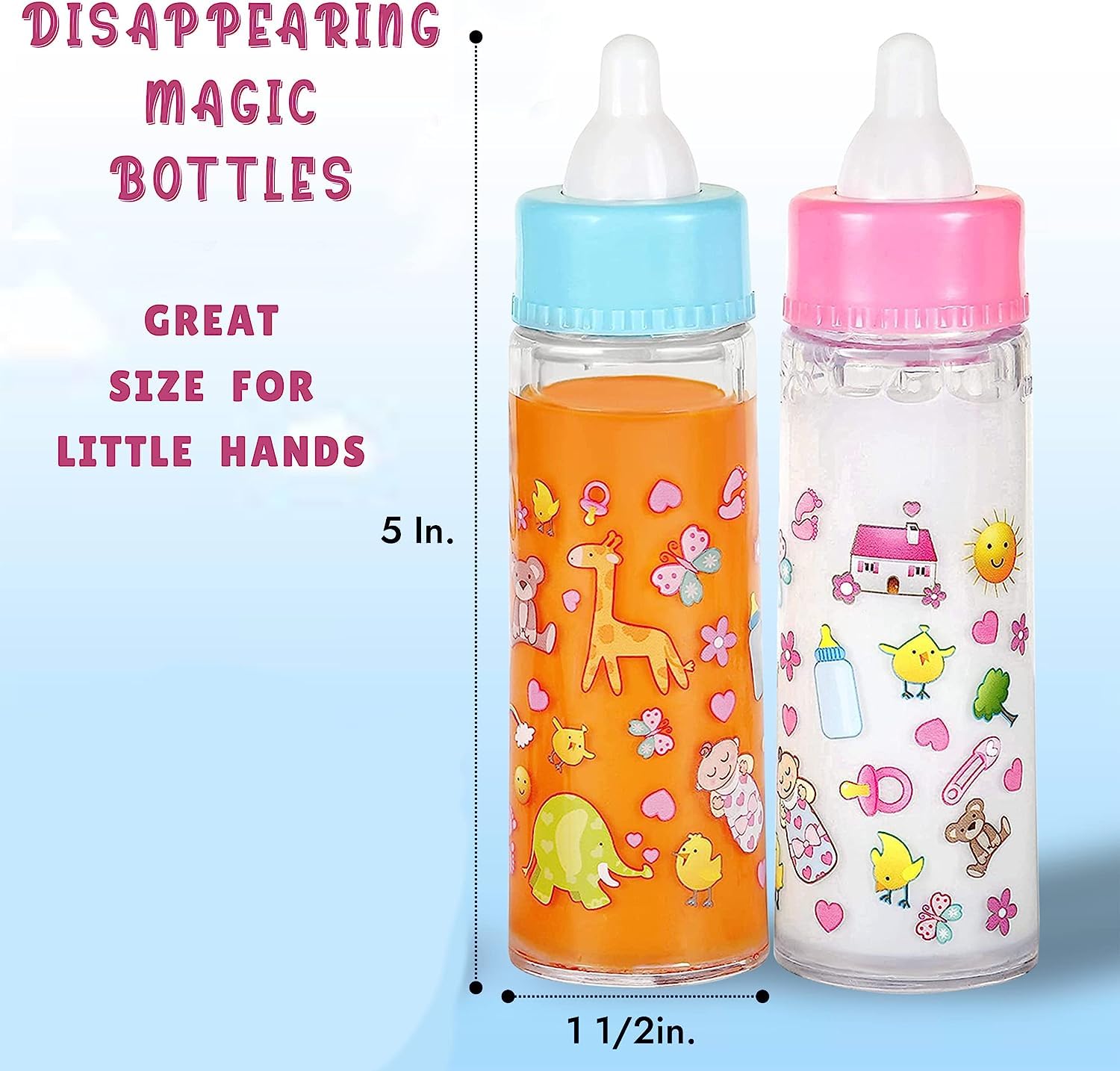 fash n kolor Diaper Bag Doll Accessories Set with Feeding Bottles, Baby Diaper, Tissues, and Cloth Blanket. Complete Diaper Bag kit with 9 Accessories. Comes Packed in a Mommy Bag
