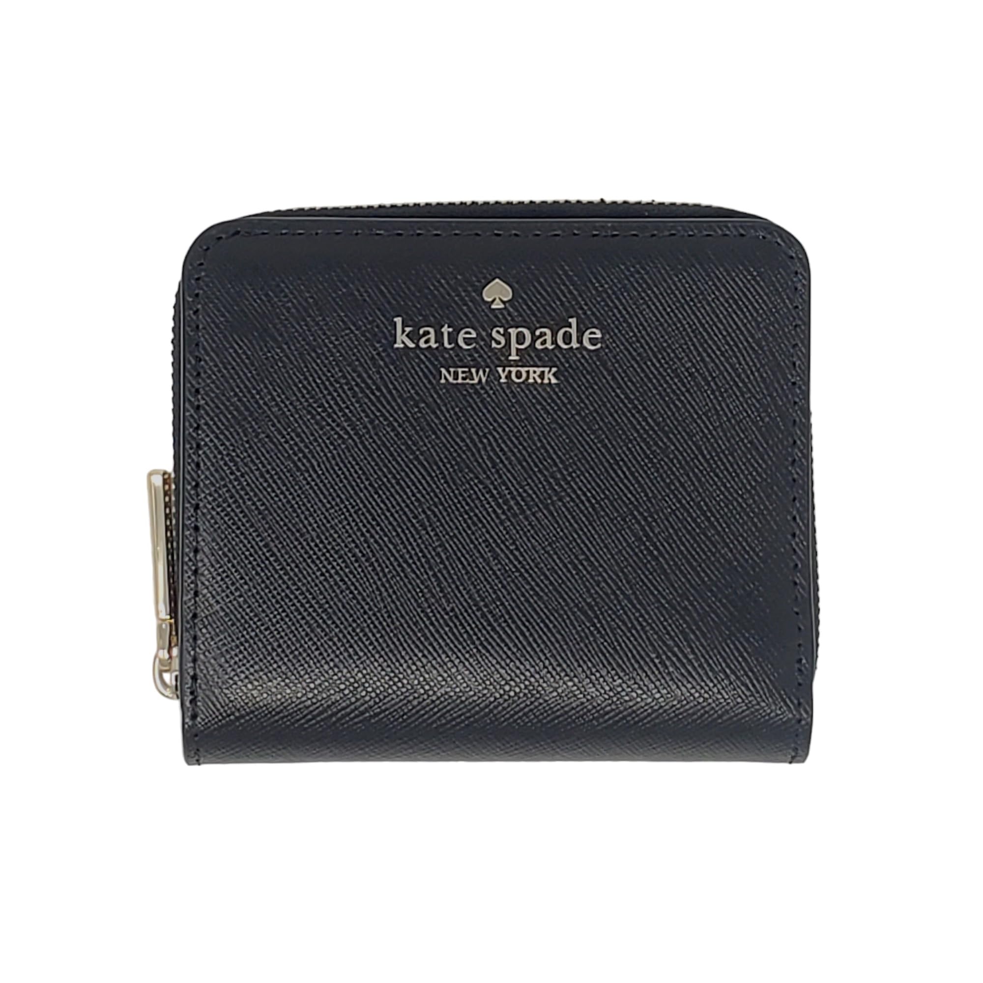Kate Spade New York Staci Small Zip Around Bifold Leather Wallet, Black (001)