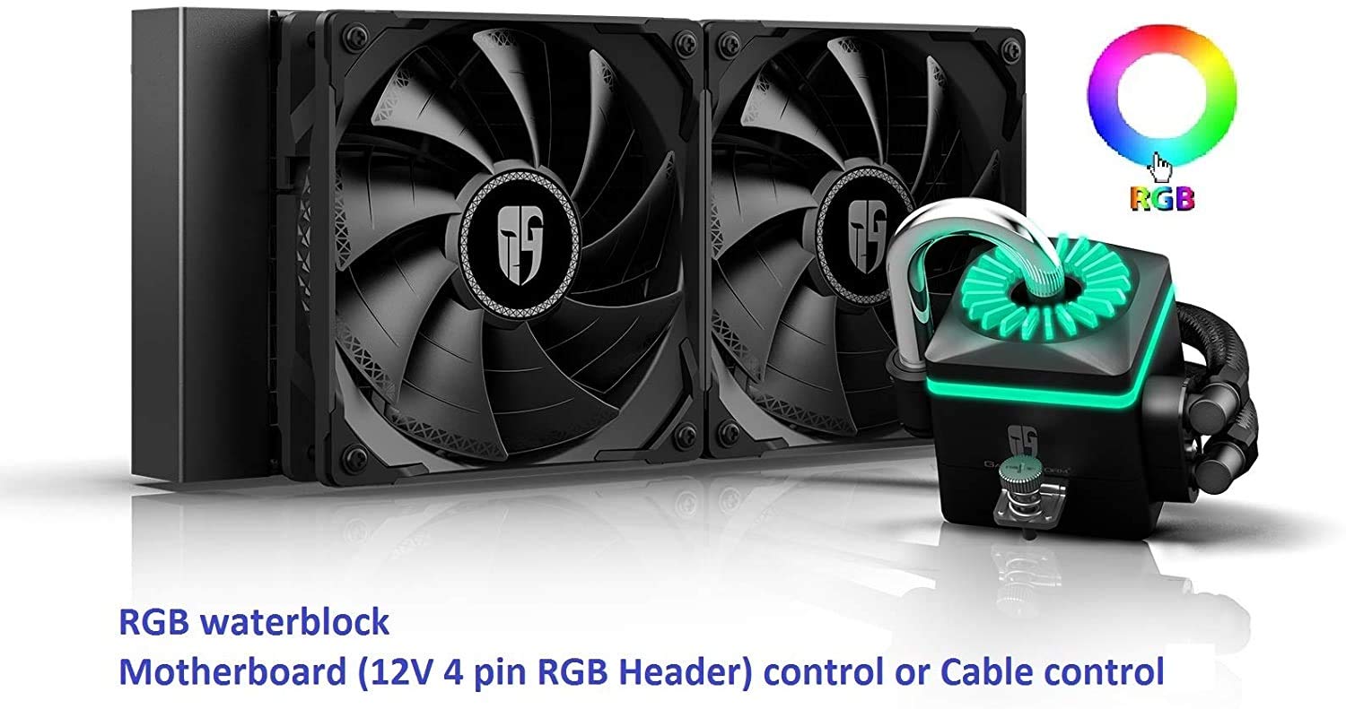 DEEPCOOL Captain 240X RGB AIO CPU Liquid Cooler, Anti-Leak Tech Inside, Stainless Steel U-Shape Pipe, Cable Controller and Motherboard with 12V 4-pin RGB Header Control, 3-Year Warranty