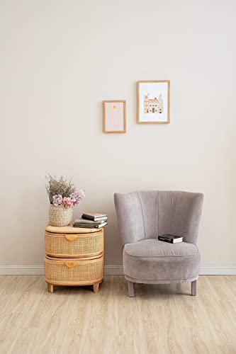 Handmade Bedside Table with Drawers, Night Stand, End Table, Baby Keepsake, Nursery Decor, Bohemian, Rattan Seagrass
