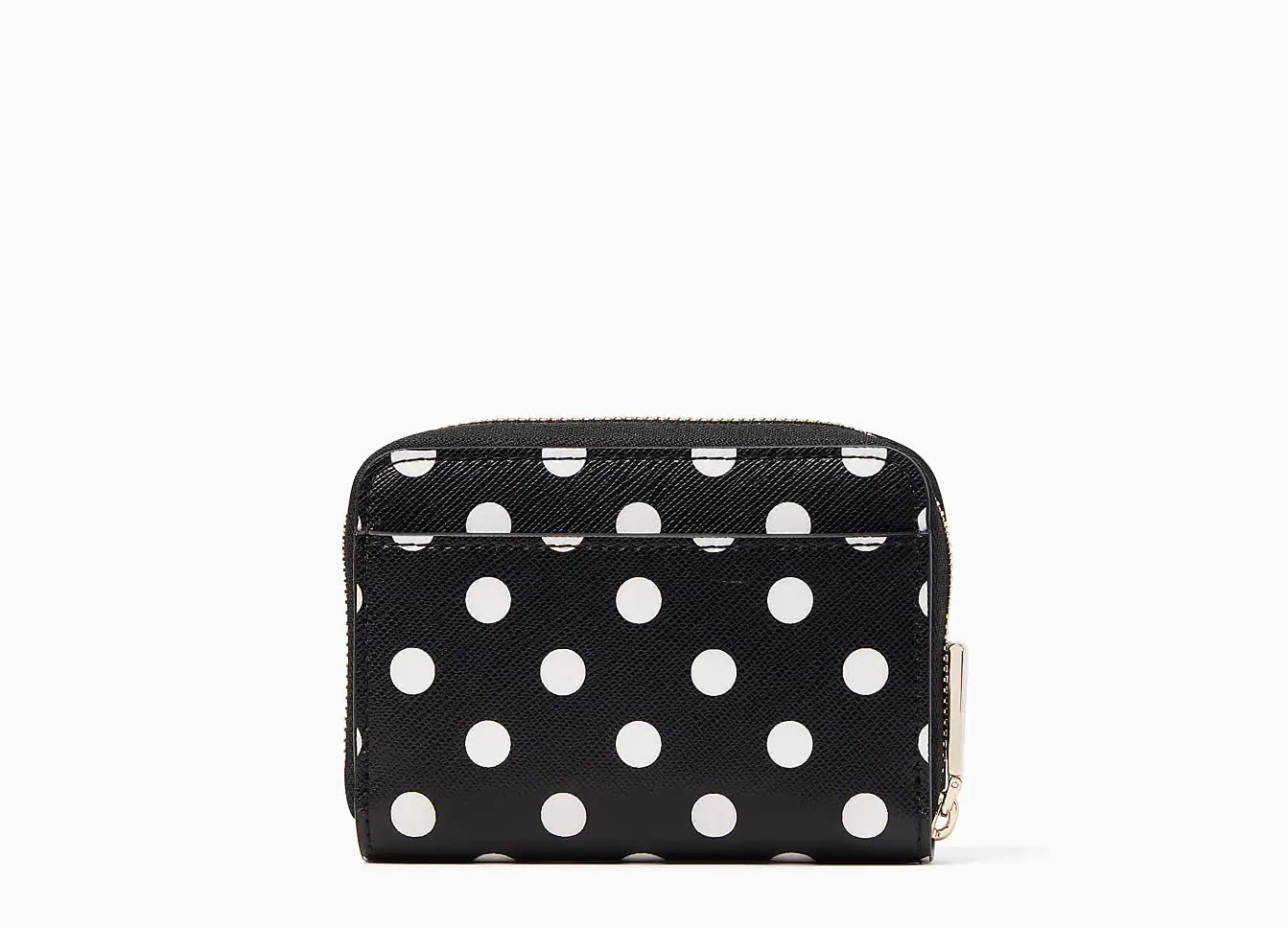 Kate Spade NY Cheers Charming Dot Boxed Zip Card Case Wallet - Black / White