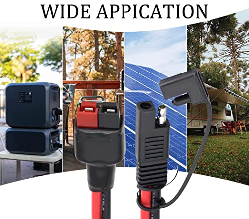 HCFeng 12AWG SAE to an-der-Son Cable Solar to SAE Extension Adapter with 1 SAE Polarity Reverse Solar Power Connector Kits for Go-al/Ze-ro Ye-ti/Su-ao-ki/Solar Generator [2Ft/60cm]