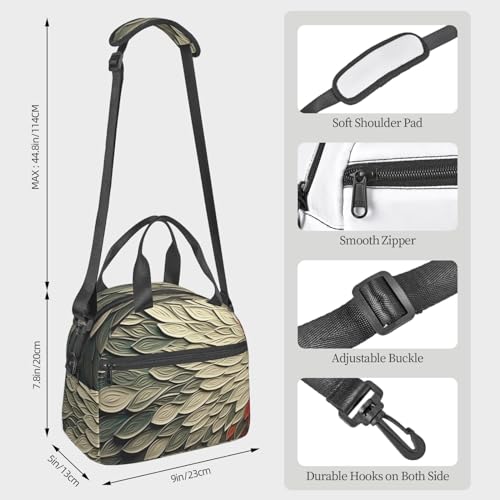 DEHIWI Abstract Artwork Lunch Bag For Women Men Reusable Insulated Lunch Box Lunch Cooler Tote Bag For Work Picnic Travel