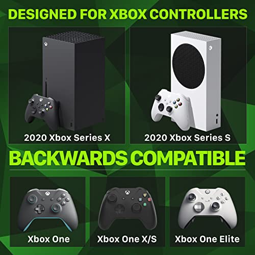 Fosmon Quad PRO 2 MAX Charger Compatible with Xbox Series X/S, Xbox One/One X/One S Elite Controllers, High Speed Docking Charging with High Capacity 4X 2200mAh Rechargeable Battery Packs - White
