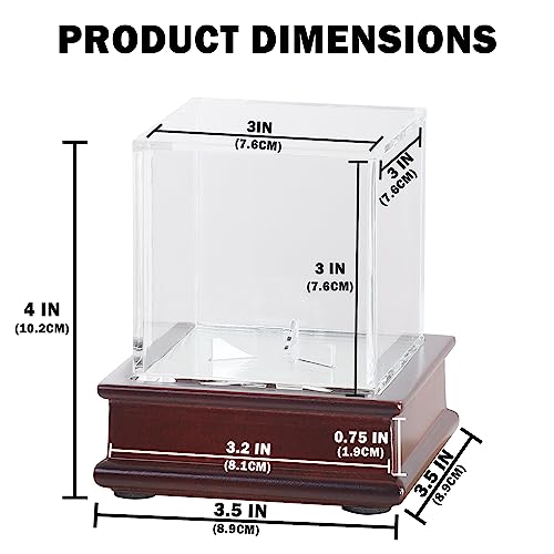 DisplayGifts Baseball Display Case Stand Holder- UV Protection, Cherry Finish Stand