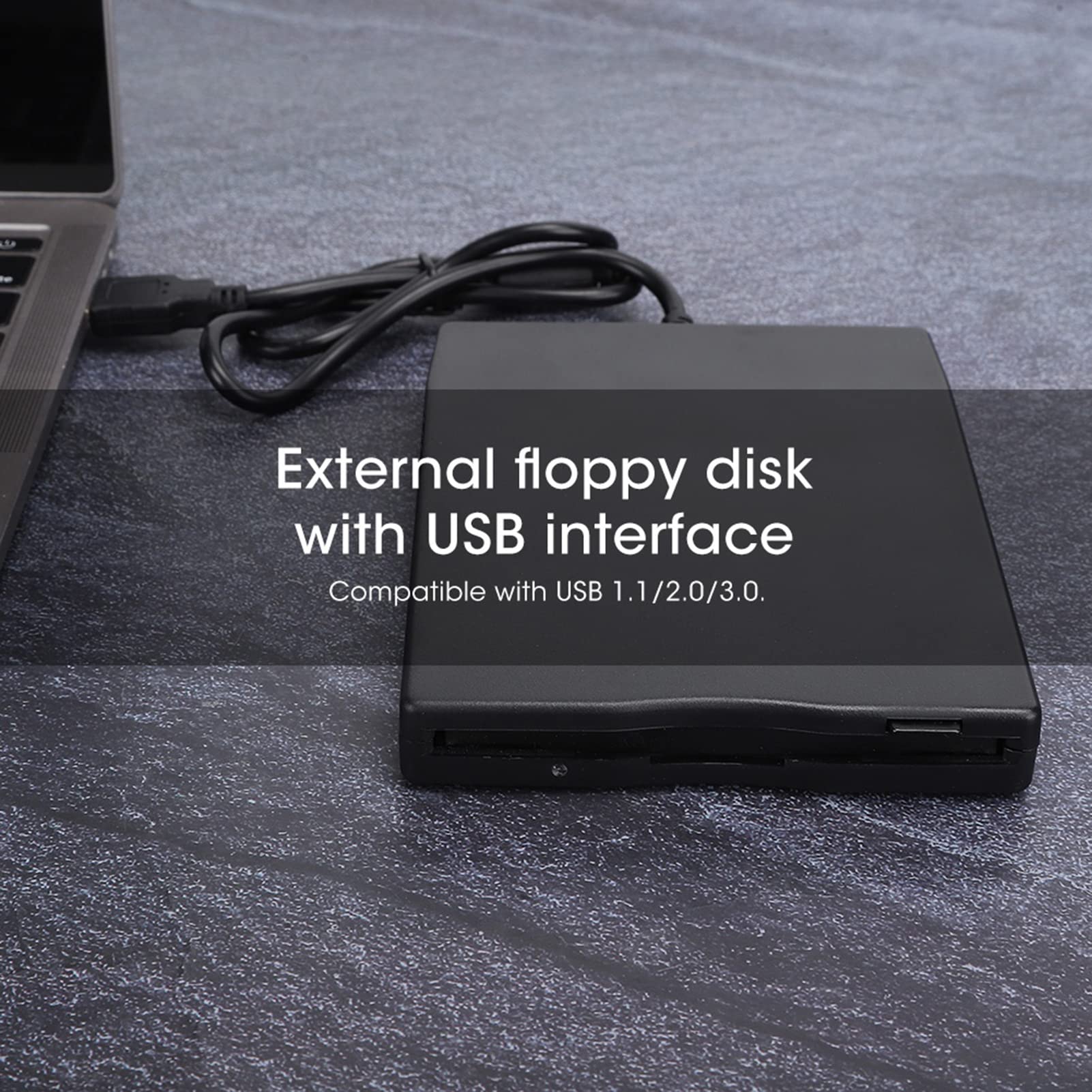 Gugxiom 3.5" USB Floppy Disk Reader, Portable External Floppy Disk Drive, USB Floppy Drive, for PC Windows 10/7 Vista/8 / XP/ME / 2000 / SE / 98, for Laptop and Desktop Computer