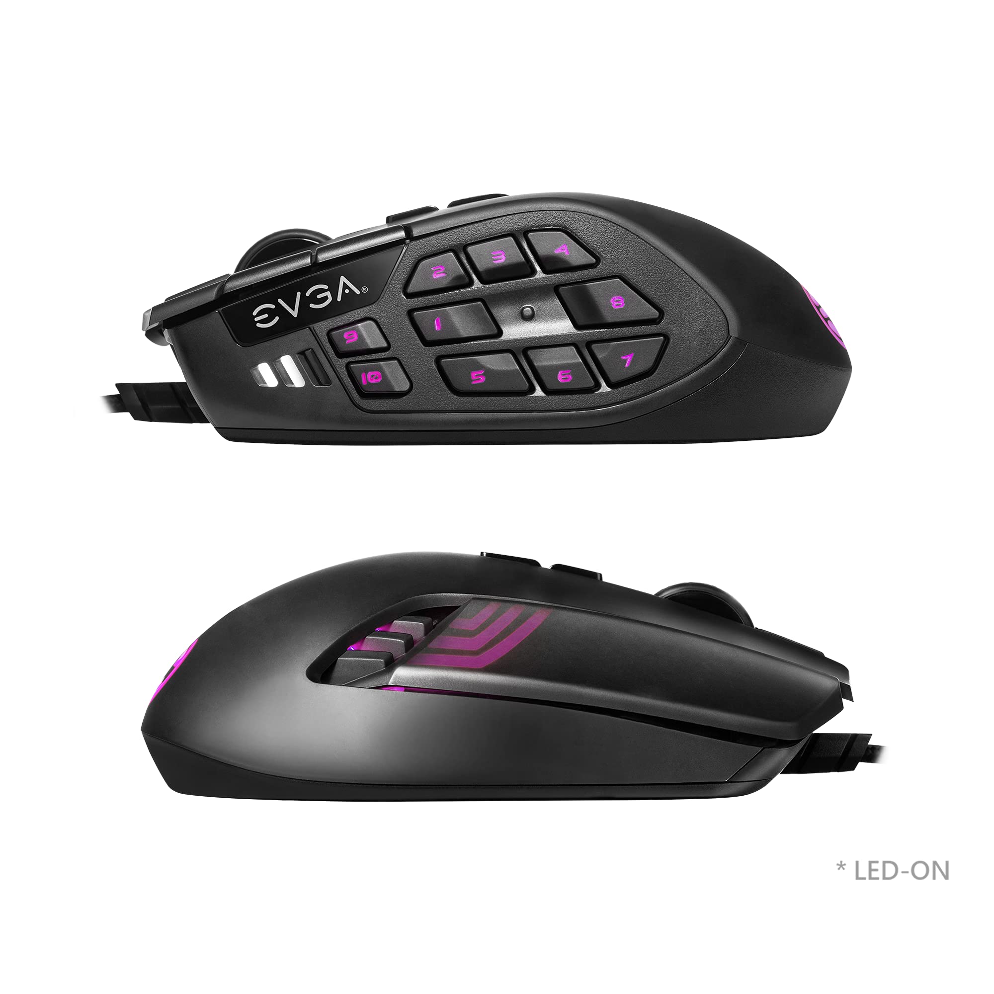 EVGA X15 MMO Gaming Mouse, 8k, Wired, Black, Customizable, 16,000 DPI, 5 Profiles, 20 Buttons, Ergonomic 904-W1-15BK-K3