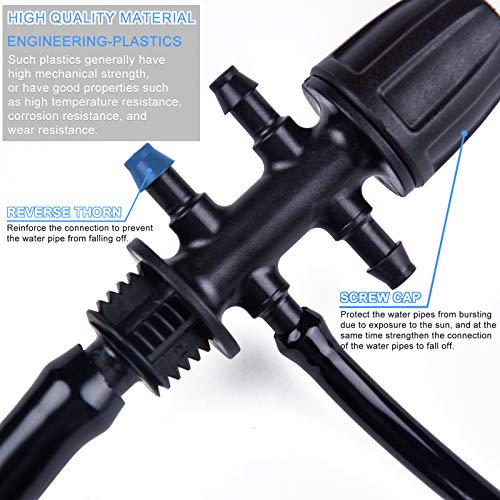 Kalolary 10PCS Barbed Tee 1/2 inch to 1/4 inch Irrigation Tube Anti-Drop Premiun Quality Fitting (fits 13mm ID/ 4mm ID), 16mm PE Pipe Lock Female Connector to 47 Pipe Variable Diameter Six-Way Adapter