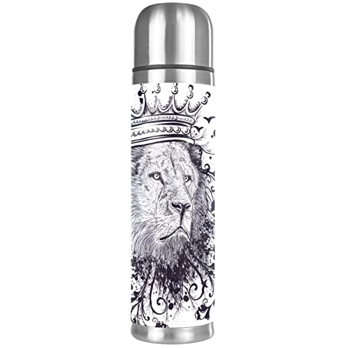 Lion King Stainless Steel Water Bottle, Leak-Proof Travel Thermos Mug, Double Walled Vacuum Insulated Flask 17 OZ
