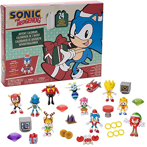 Sonic The Hedgehog Advent Calendar - 24 Surprises with Exclusive Collectible 2.5 Inch Holiday Action Figures!