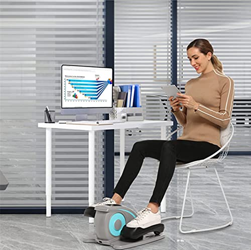 Fast88 Electric Desk Elliptical Machine Trainer，Desk Elliptical with Built in Display Monitor, Quiet & Compact (Blue-Gray)
