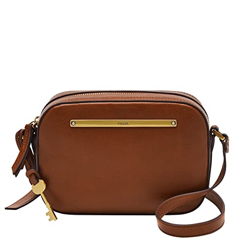 Fossil Women's Liza Leather Camera Bag Purse Handbag, Brown (Model: ZB1771200)
