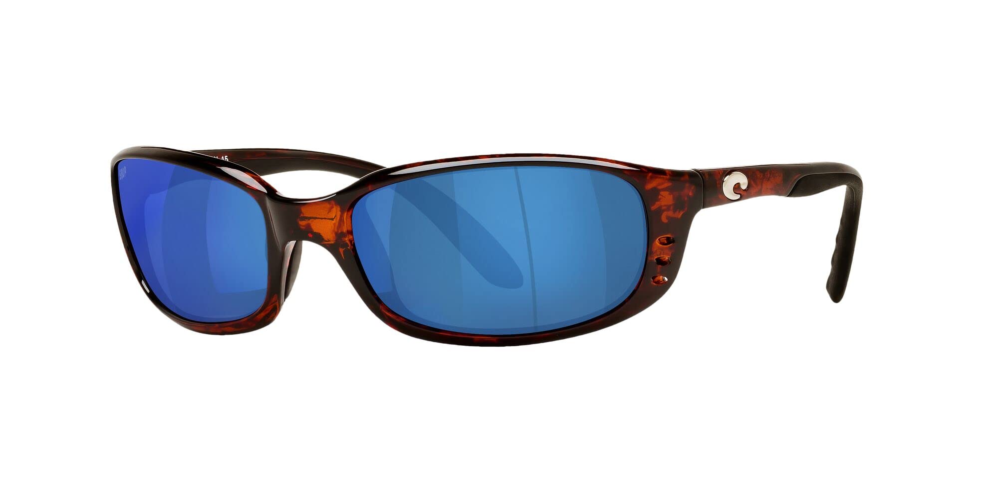 Costa Del Mar Mens Brine Oval Sunglasses, Tortoise/Grey Blue Mirrored Polarized-580P, 59 mm