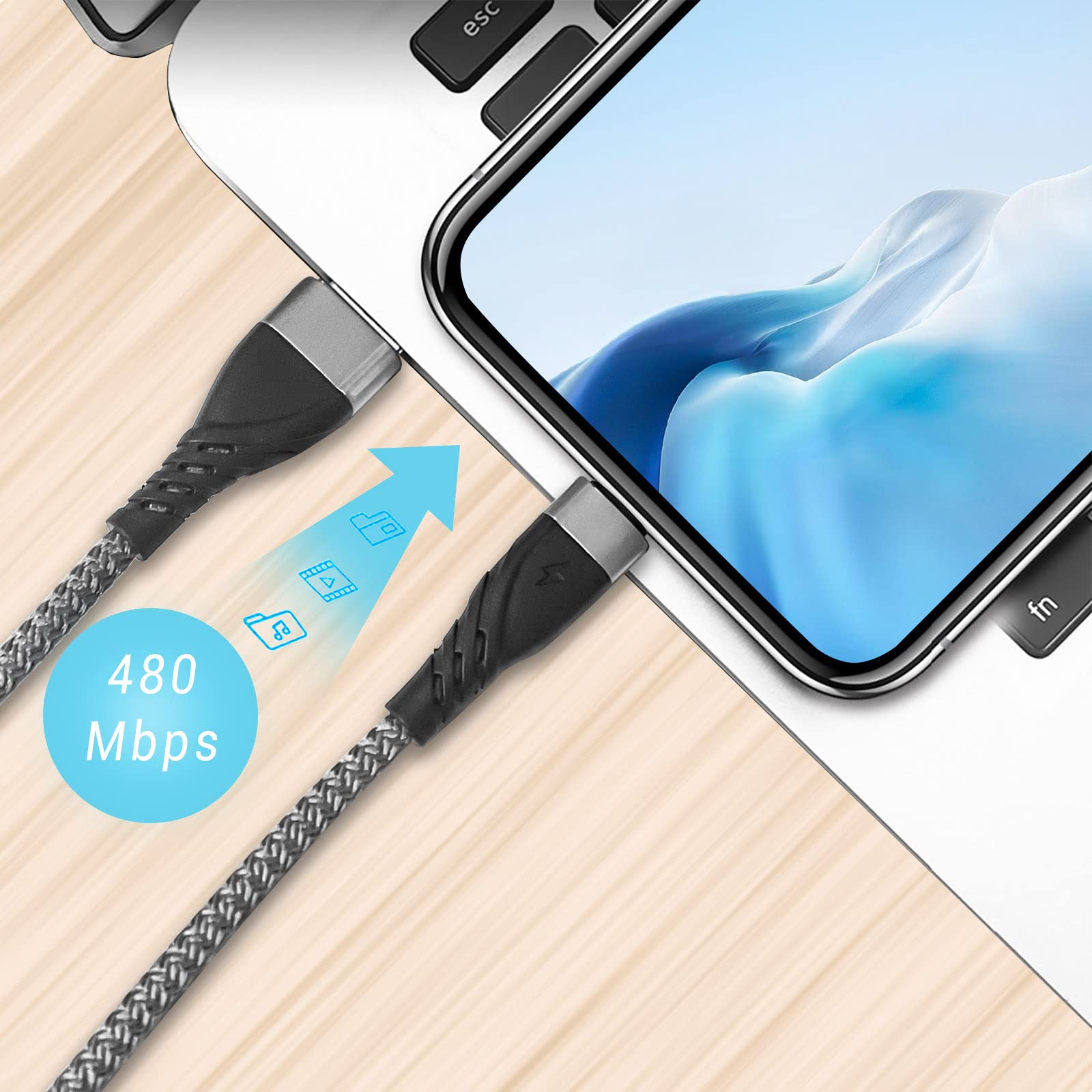 SUMPK Android Micro USB Cable [3 Pack/3.3ft], Micro USB to USB A Charger Cord QC3.0 Fast Charging Data Sync Cables Compatible for Samsung, Galaxy S6 Edge J7 Note 5,Kindle