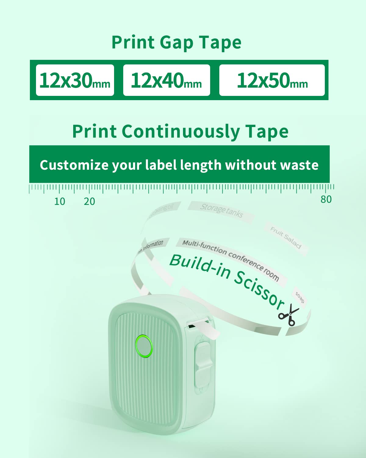 JADENS Label Makers, Bluetooth Label Maker Machine with Tape, Print from iPhone, Android, User Friendly App, Rechargeable Portable Label Maker for Office Home Business Organization