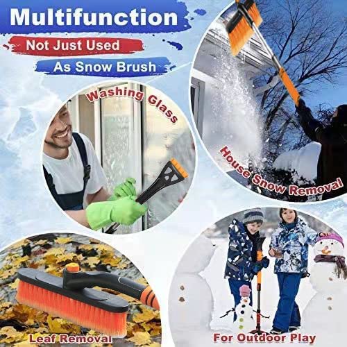 Michael Doss Snow Brush and Ice Scraper, Scrapers for Car Windshield Supports 360 Degree Rotation,Extendable Car, Scraper & with Foam Grip, Dont Scratch The Paint black