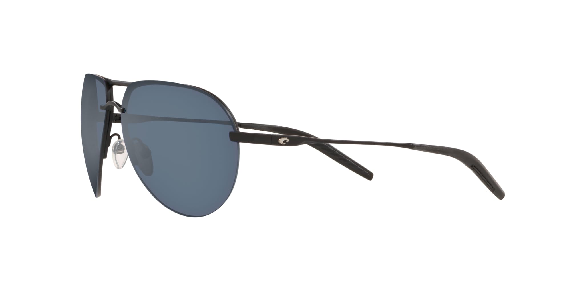 Costa Del Mar Mens Helo Aviator Sunglasses, Matte Black/Grey Polarized-580P, 61 mm