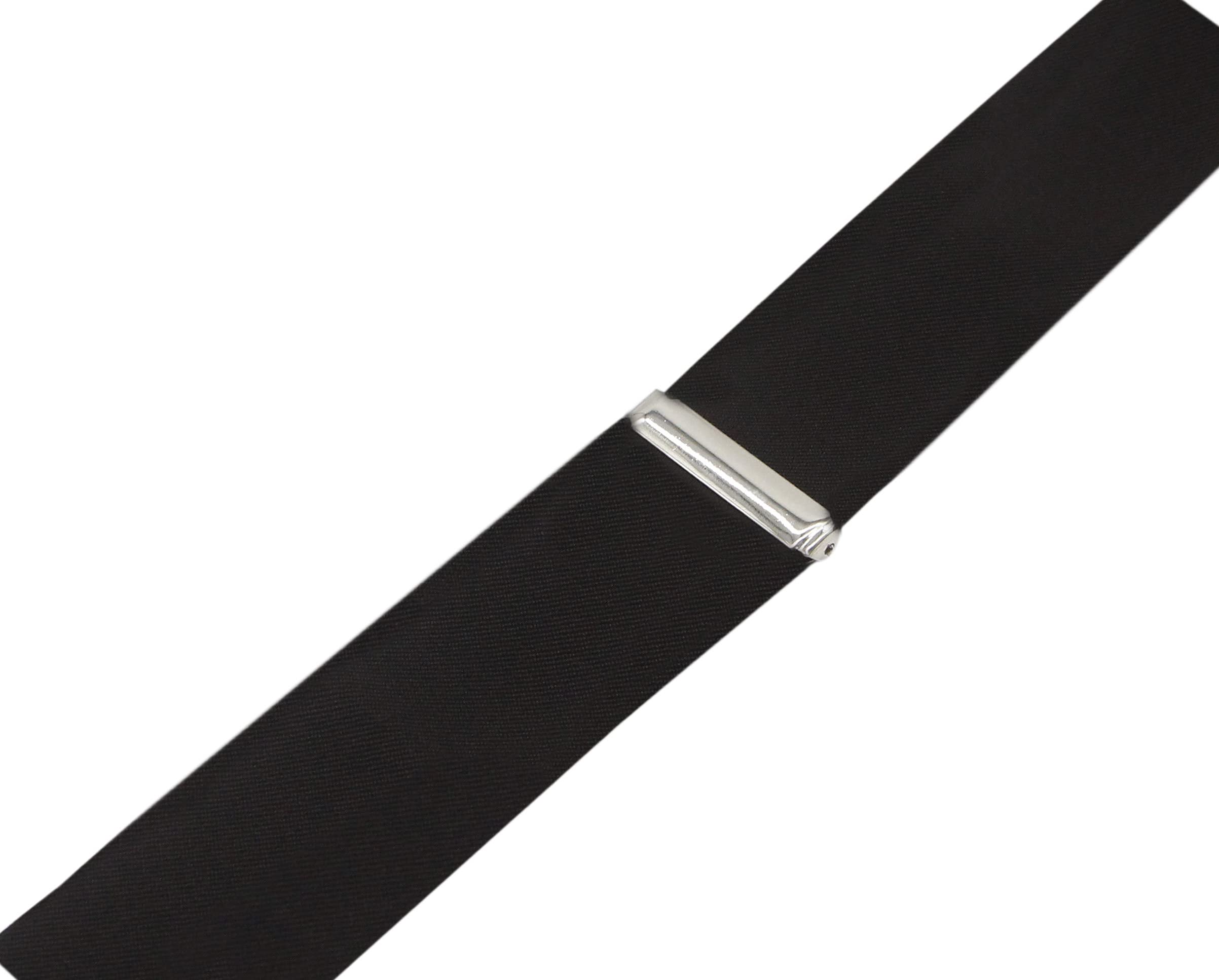 Doloise Men's Suspenders X Back 2 Inches Wide with Extra Heavy Clips Adjustable Braces for Men Suspender(Black)