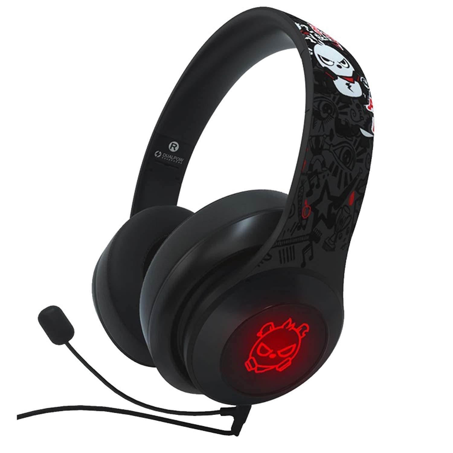 Dualpow Bluetooth 5.0 Headphones, Wireless Over Ear Gaming Homeschooling Headset 24Hrs Playtime Deep Bass Microphone for iPhone/Android/IPAD/Tablets/TV/PC & ONLY Wired for PS4/PS5,Switch,Xbox (an