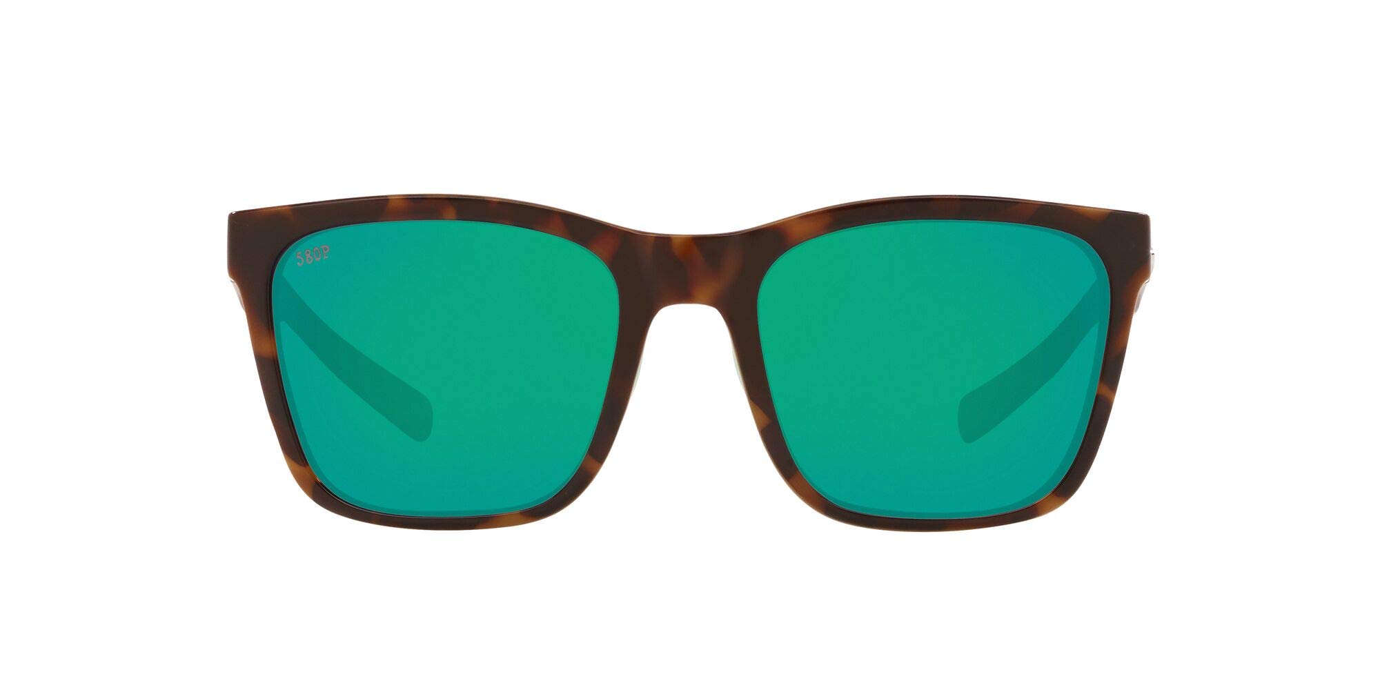 Costa Del Mar Womens Panga Square Sunglasses, Ocearch Shiny White/Blue Mirrored Polarized-580P, 56 mm