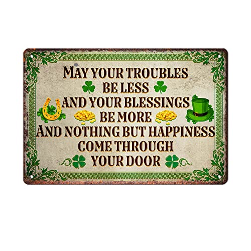 N NAMESISS All Over Printed, Shamrock Metal Sign, Irish Decor, Irish Decoration, St Patrick Day Decorations, Patrick Day Decor, 12x8 Inches Metal Sign, Door Sign, Welcome Sign