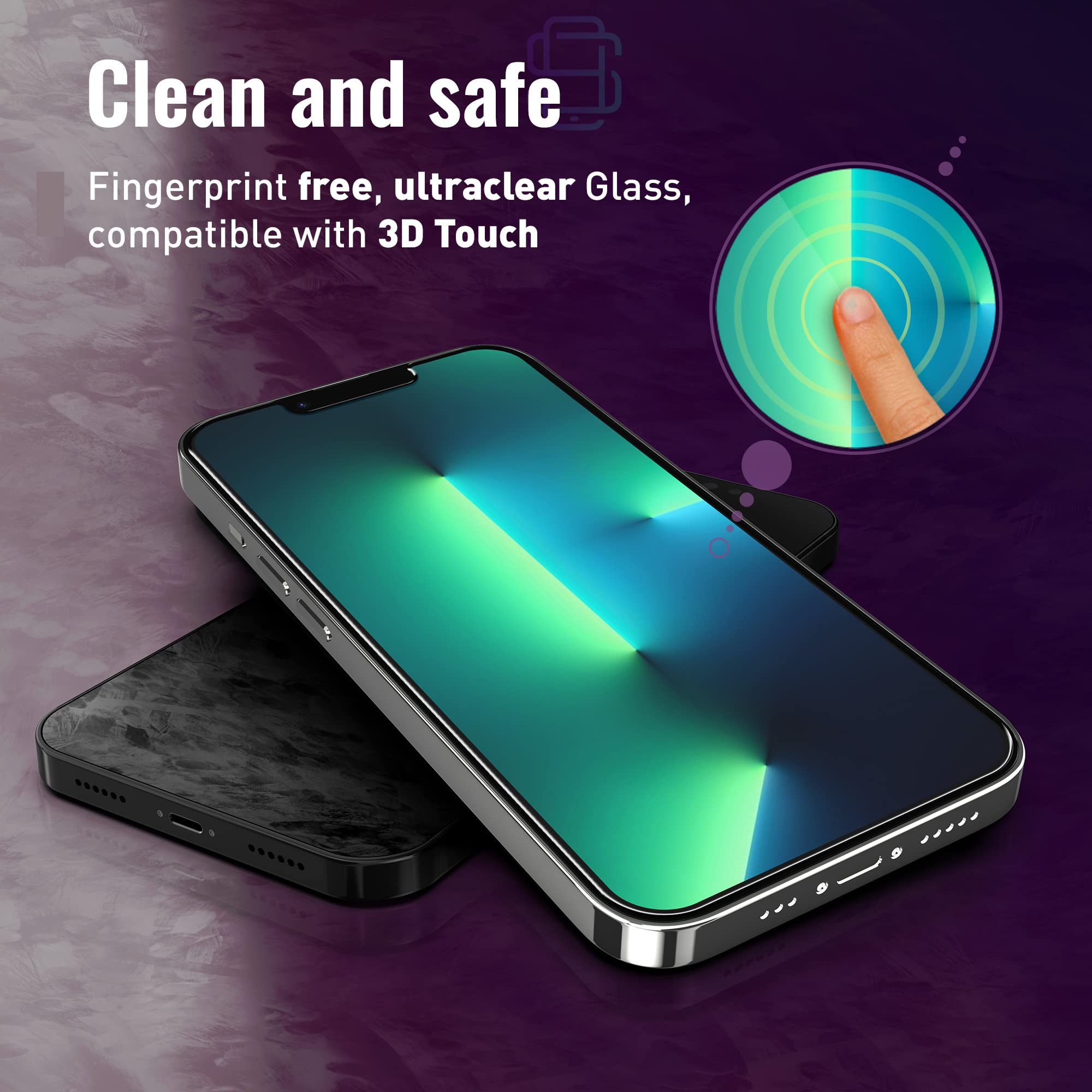 Defenslim for iPhone 13 Pro Max Screen Protector [2-Pack] with Easy Auto-Align Install Kit - Tempered Glass for iPhone 13 Pro Max (6,7") - New Glass with Your Next Phone