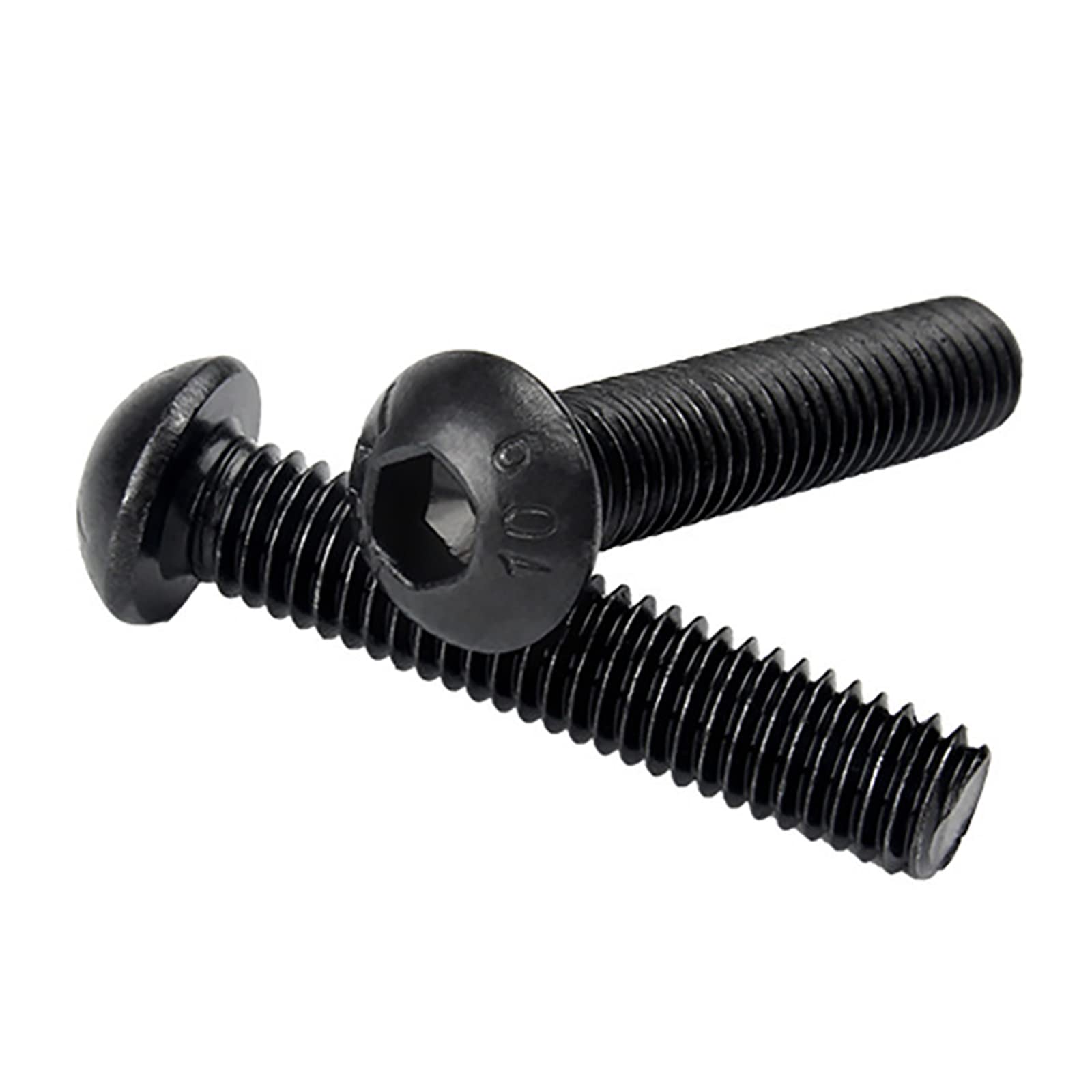 HanTof 125PCS Button Head Hex Socket Cap Screws Bolts, Black Grade 10.9 Alloy Steel, Metric M3 x 8/12/16/20/25mm Allen Head Hex Socket Drive Machine Screw Set with Hex Key, Fully Threaded Pitch: 0.5mm