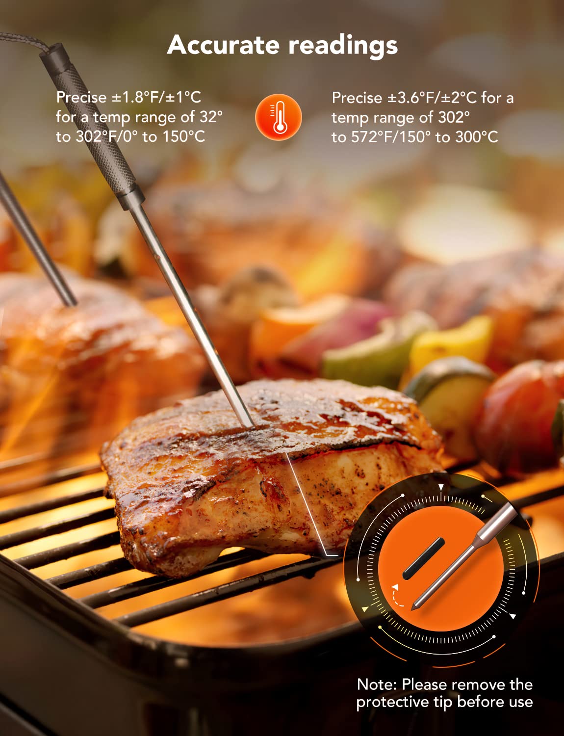 Govee Meat Thermometer 3.5mm Replacement Probes 2-Pack for Models H5181, H5182, H5183, H5184, H5185, H5198