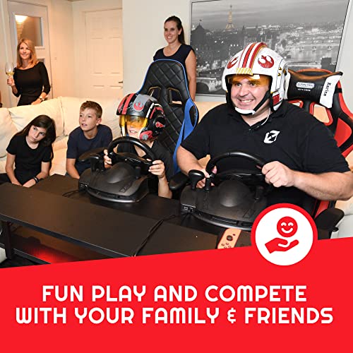 EVORETRO Steering Wheel for PC, Racing Wheel, Pedals, Paddle & Stick Shifter, Compatible with Nintendo Switch Games - Mario Kart 8 & More! High Vibration Feedback, Adjustable Desk Clamp