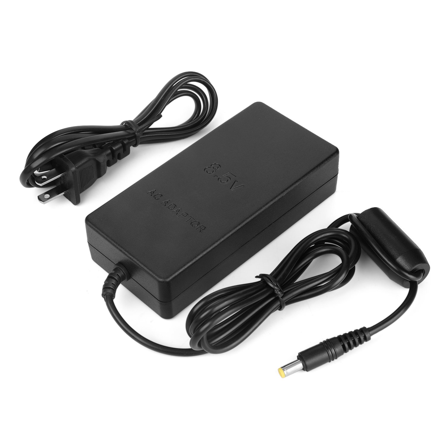 TNP PS2 Slim Power Cord Adapter - Replacement AC Charger Cable Accessories for Playstation 2 Slim - Spare Playstation 2 Power Cord 7000 9000 Series Gaming Console (Black)