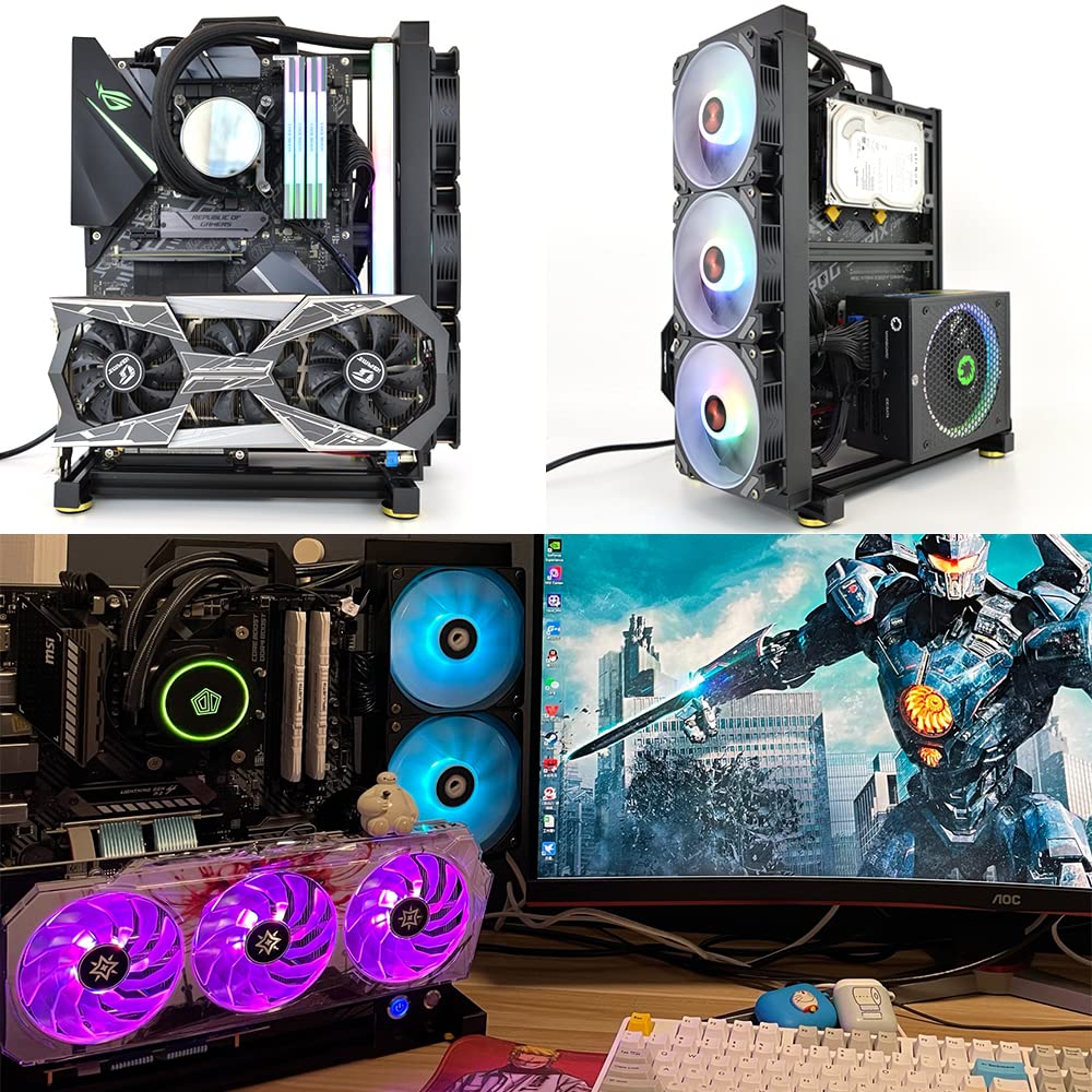 HAIHUANG DIY Computer Motherboard Case Rack, Test Bench Computer Case PC Test Bench,Vertical Overclocking Open Aluminum Frame Chassis Rack, Creative Personality ATX/M-ATX/ITX Open Chassis (EATX)