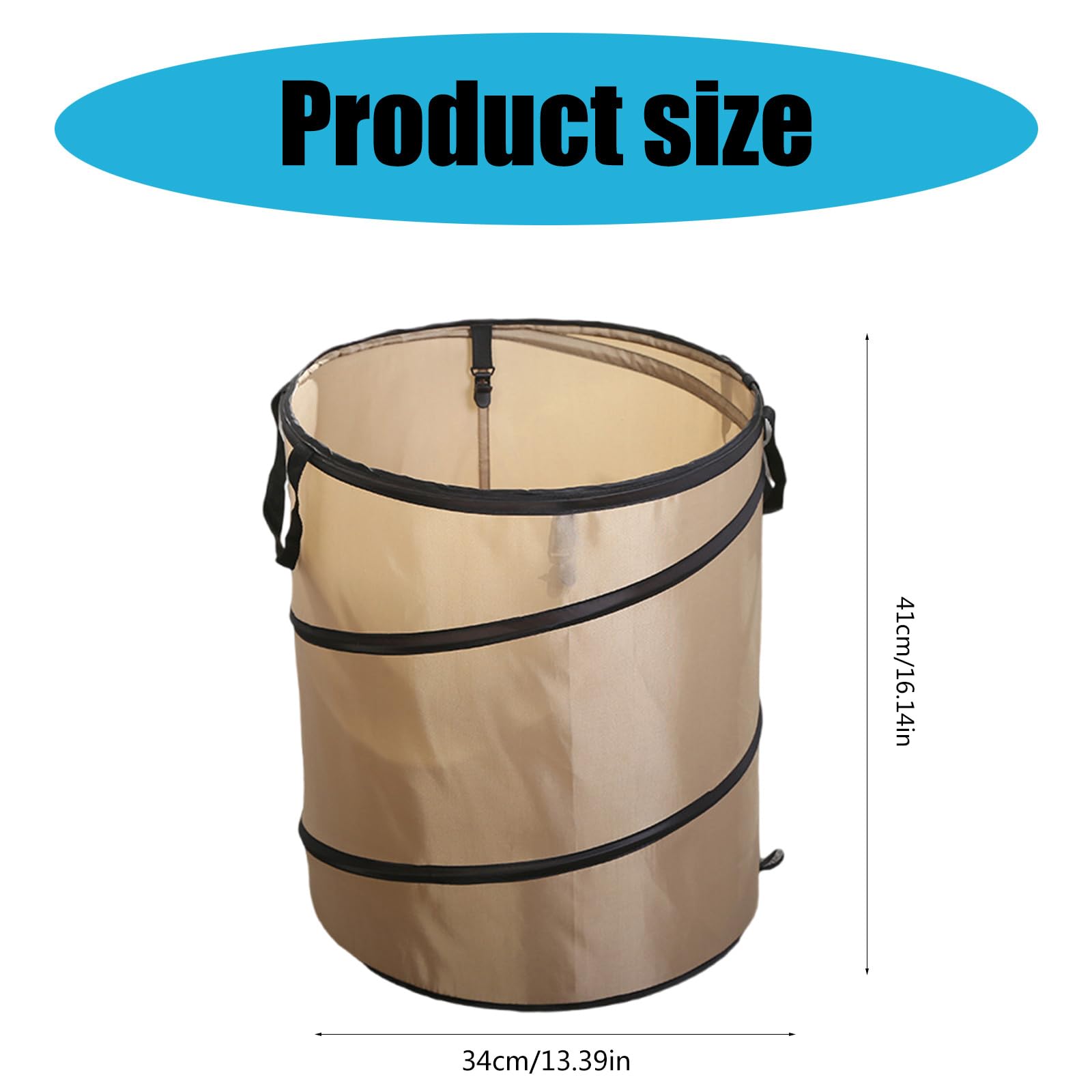 QUETHEDS Folding Trash Can Camping Garbage Bin Home Toy Clothing Storage Container Round Bucket Camping Container Easy to Install