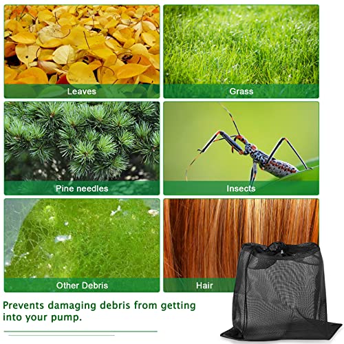 Hecaty 24" x 26" Upgrade Large Pump Barrier Bag, Pond Pump Filter Bag, Black Media Bag Pump Mesh Bag (24" x 26", Black)