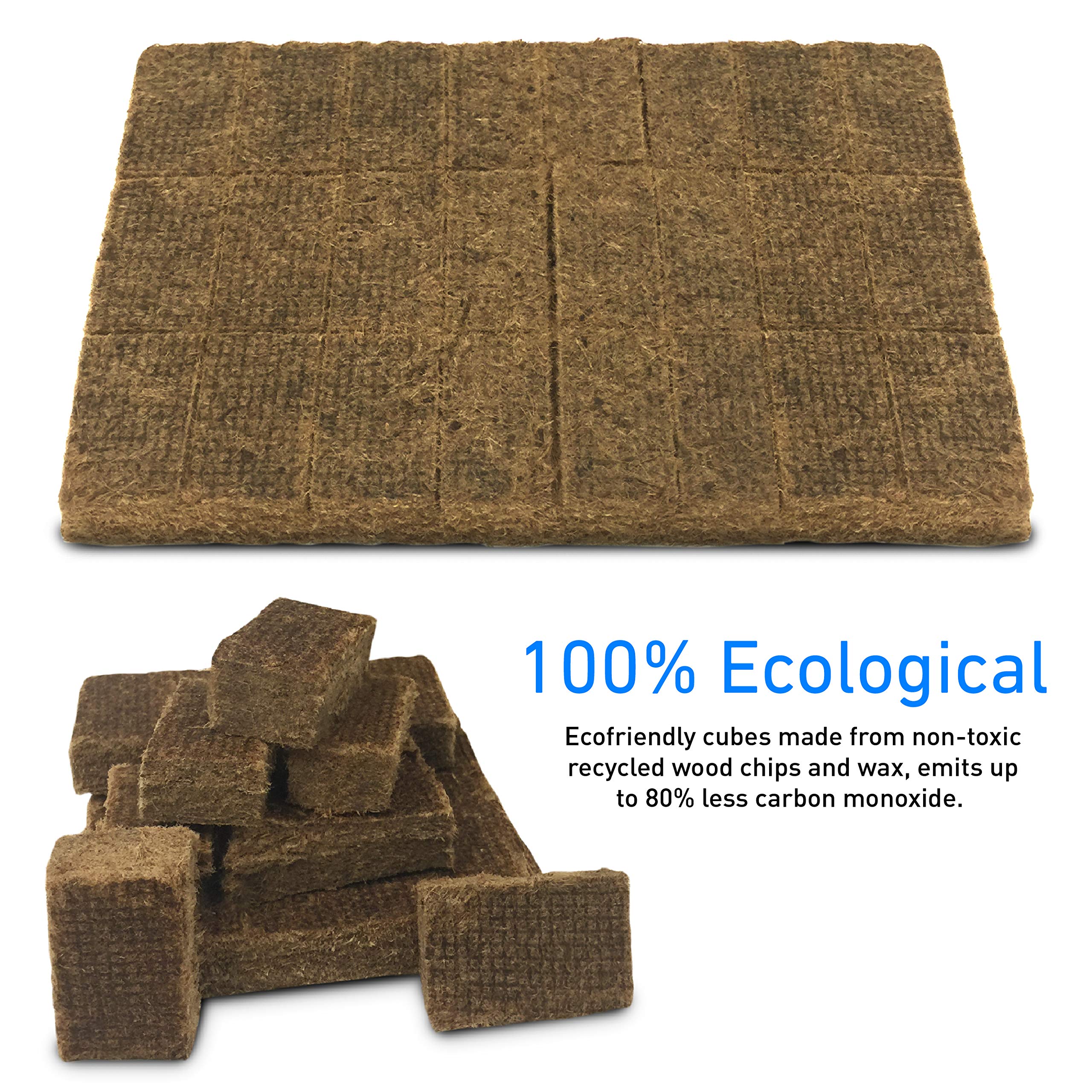 EasyGo Product Eco Cubes Fire Starter Squares Great Lighter for Chimney, Charcoal Grill, Fireplace, Campfire, Pellet Stove, Wood Stove - Qty 72