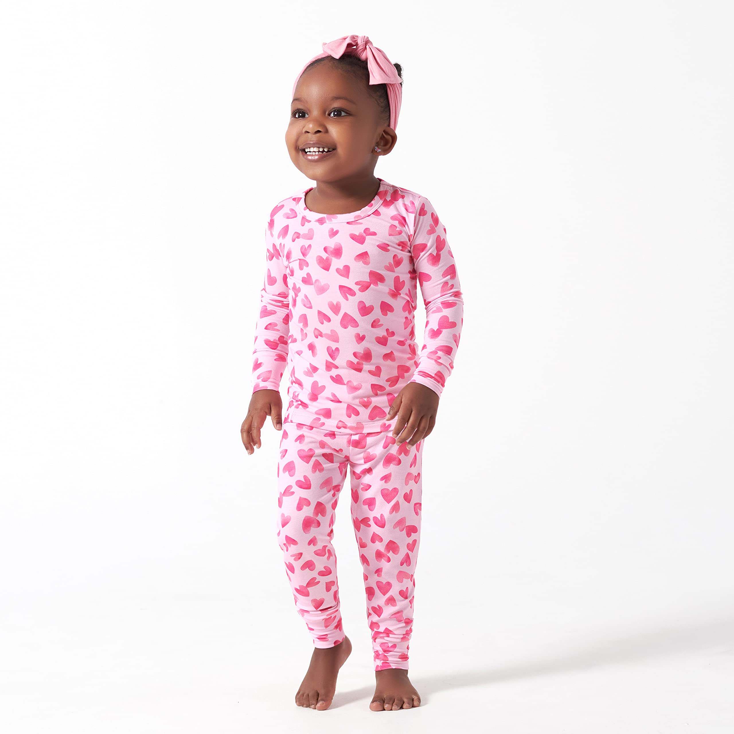 Gerber Unisex Baby Toddler Buttery Soft 2-Piece Snug Fit Pajamas with Viscose Made from Eucalyptus, Heart Felt, 3T
