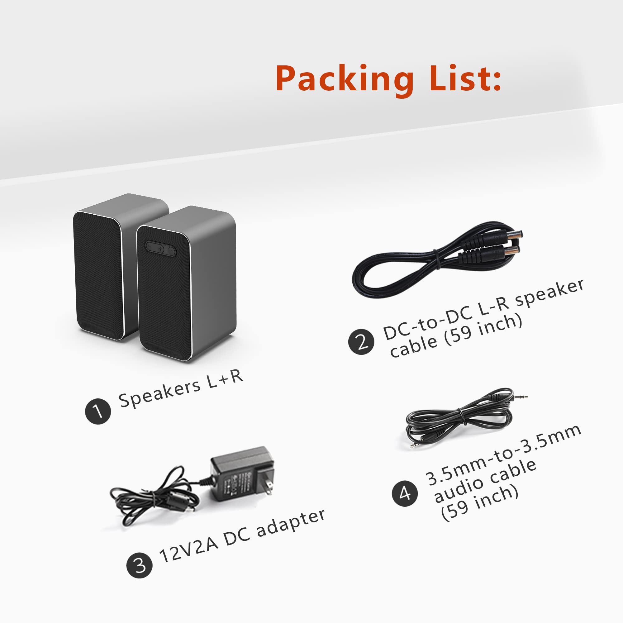 KEiiD Bluetooth Computer Speakers with Aluminum Housing PC Speakers for Laptop Desktop Gaming Stereo Wireless Speaker